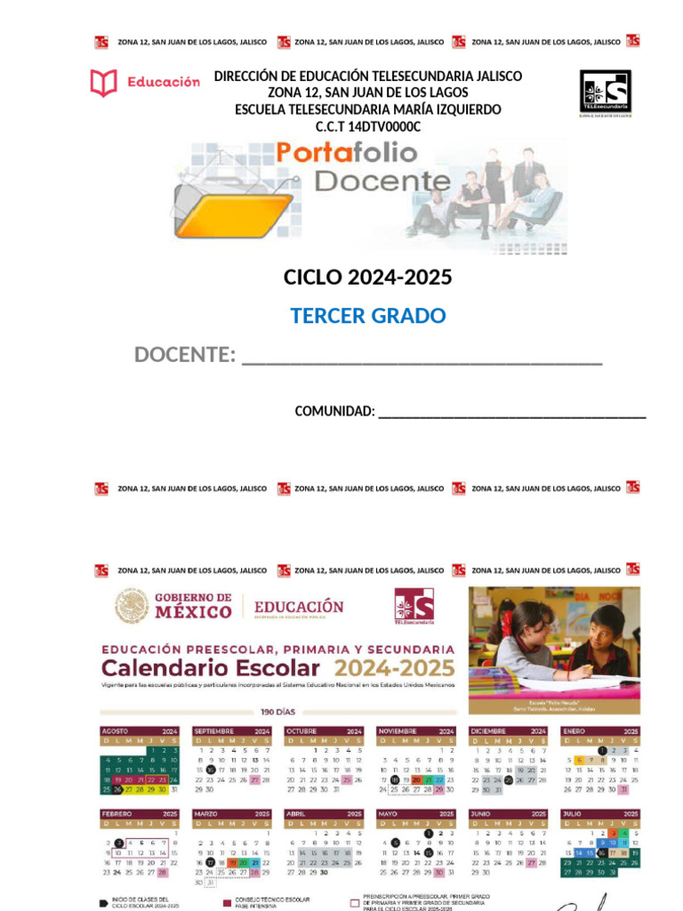 Portafolio Docente Tercer Grado Primer Trimestre 24-25 | PDF ...