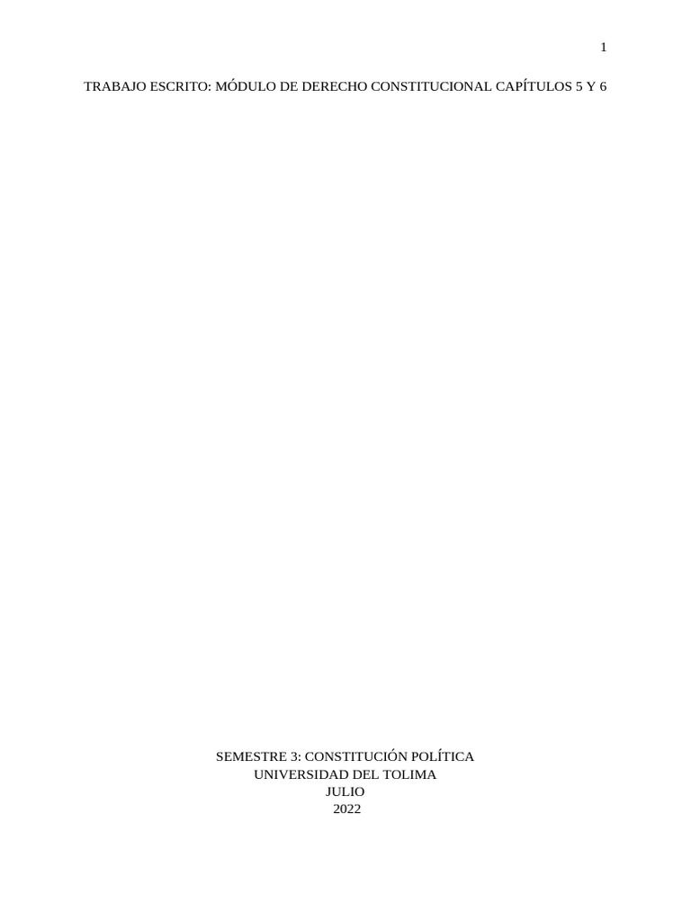 Taller Capitulos 5 y 6 | PDF | Separación de poderes | Judicaturas