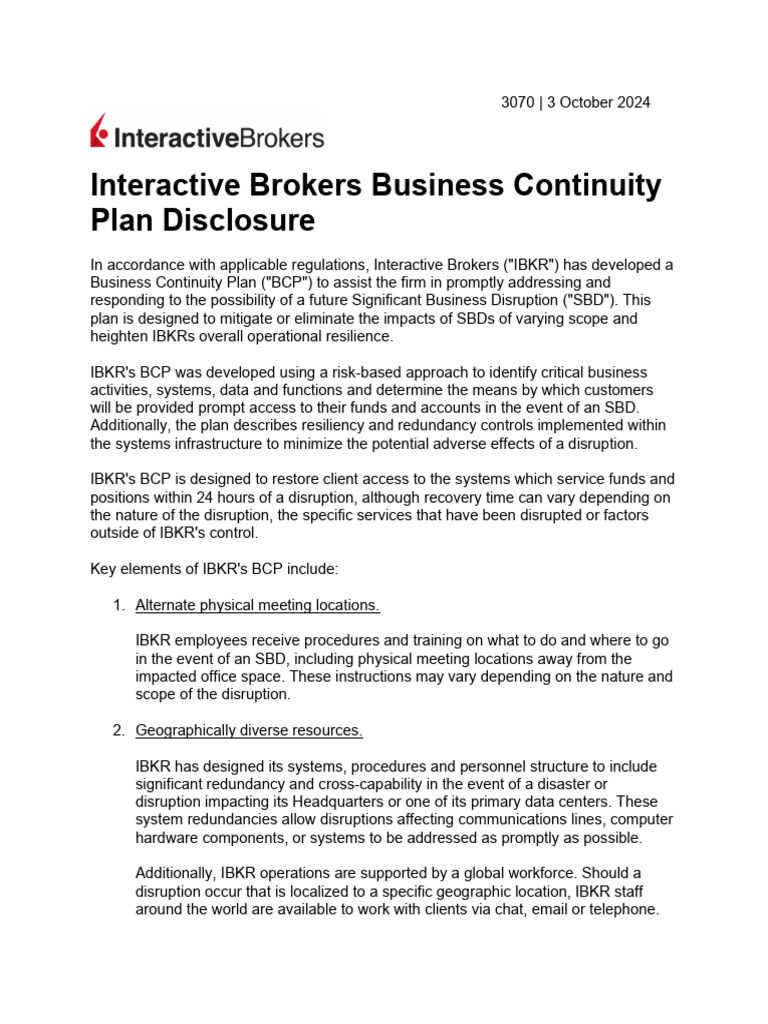 IB Business Continuity Plan | PDF | Computing | Information Technology