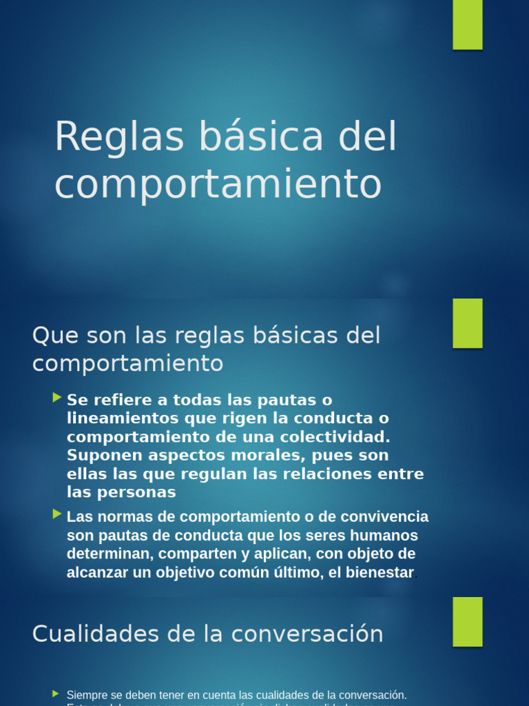Reglas Básica Del Comportamiento | PDF