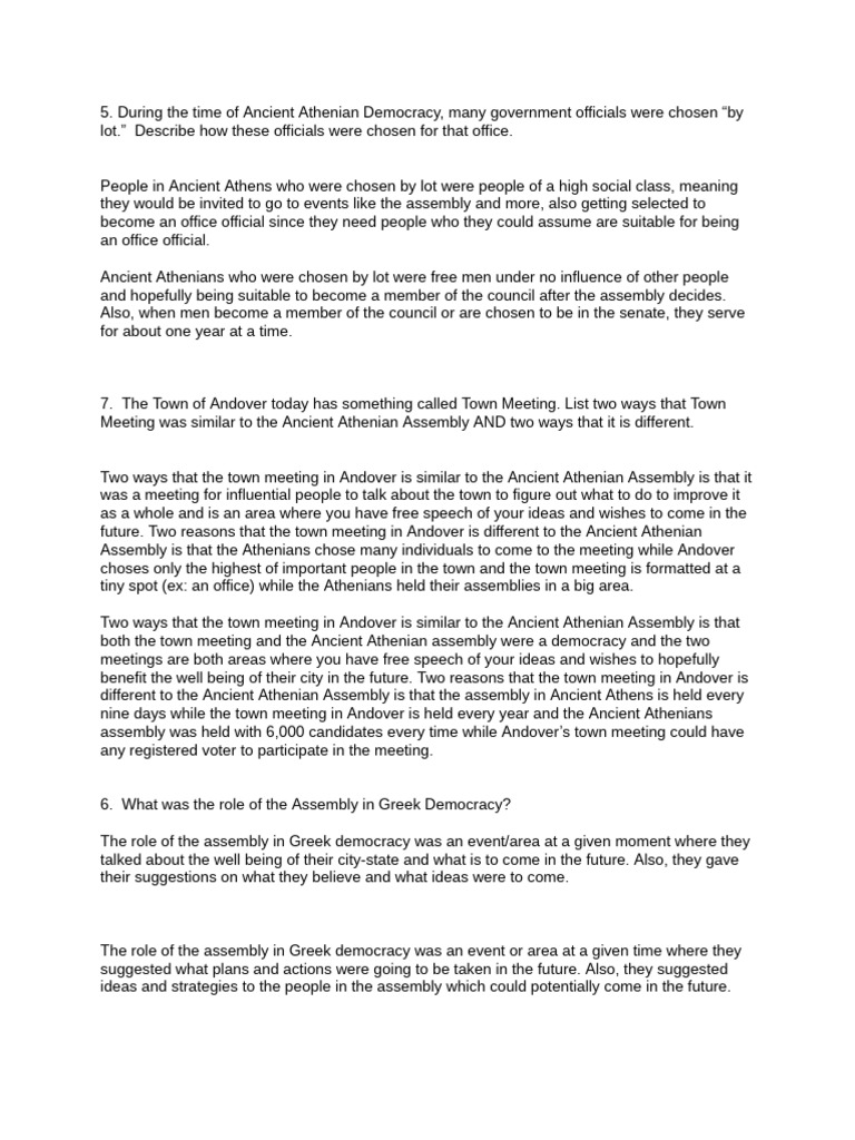 Ancient Athenian Democracy Explained | PDF