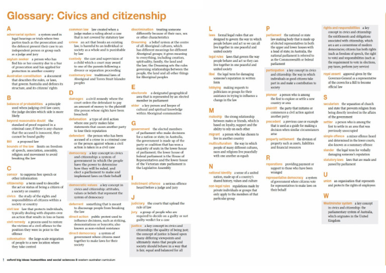 Civics Glossary | PDF