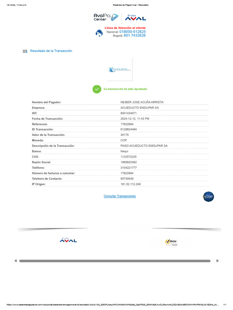 Pasarela de Pagos Aval - Resultado | PDF | Moneda | Mercado de divisas