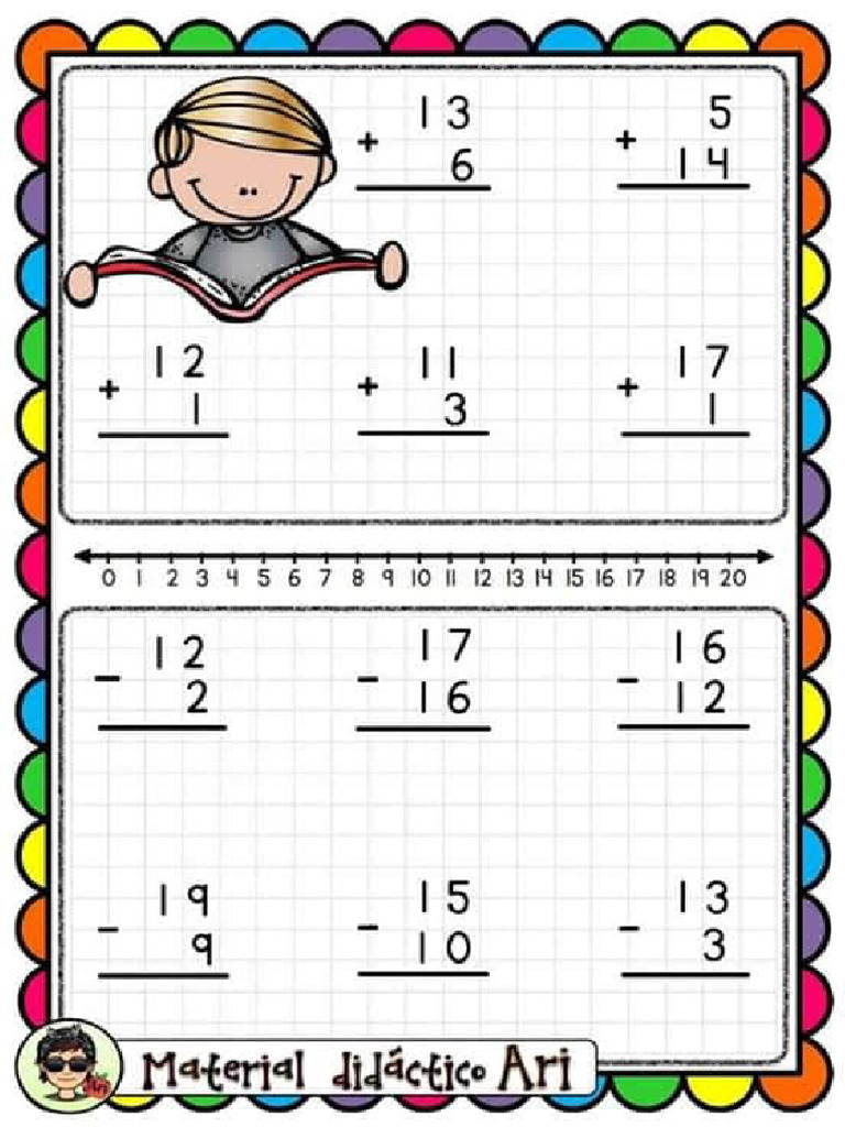 Fichas de Sumas y Restas Por Materiales Educativos Maestras | PDF
