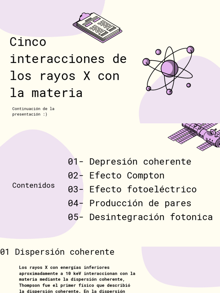 Interacciones de Rayos X con Materia | PDF | Electrón | Rayo X