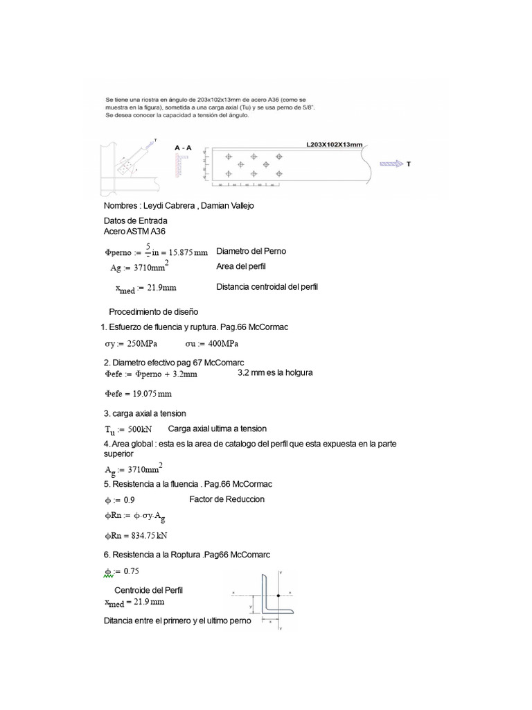Diseño de Conexiones con Perno ASTM A36 | PDF