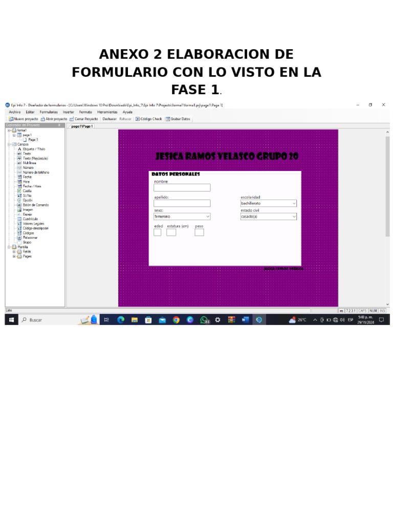 Formulario Bioestadistica Anexo 2 | PDF