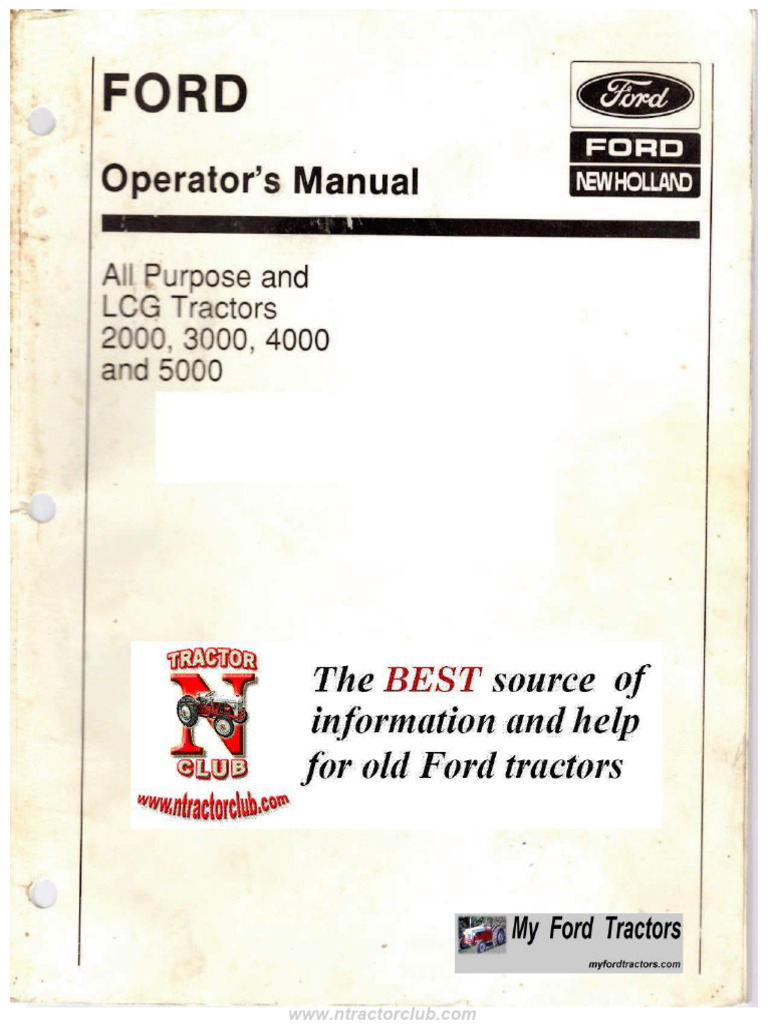 Operators Manual All Purpose and LCG Tractors 2000,3000,4000,and 5000 | PDF
