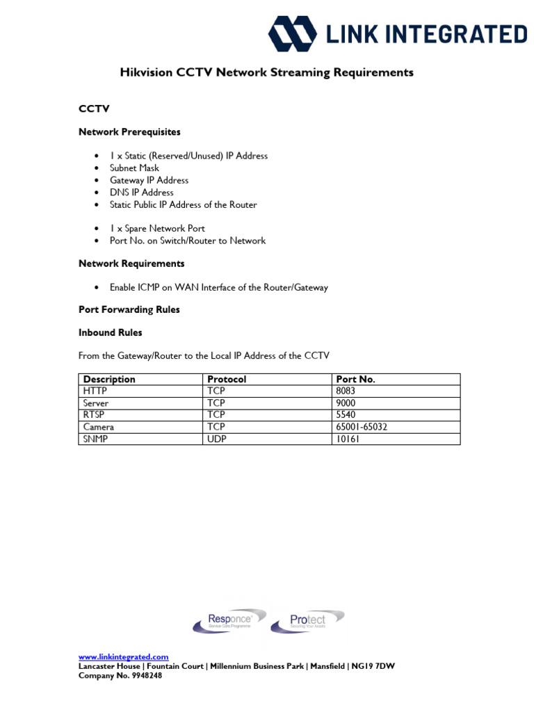 Hikvison CCTV Streaming - IT Requirements | PDF