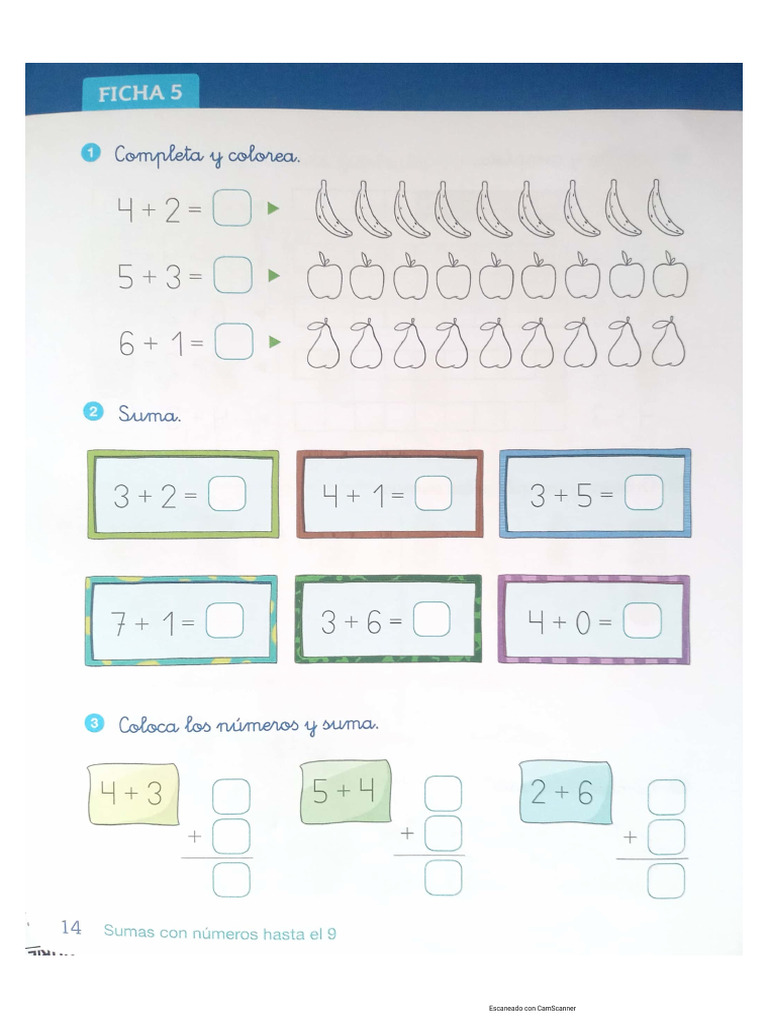 1ro - Suma y Colorea | PDF