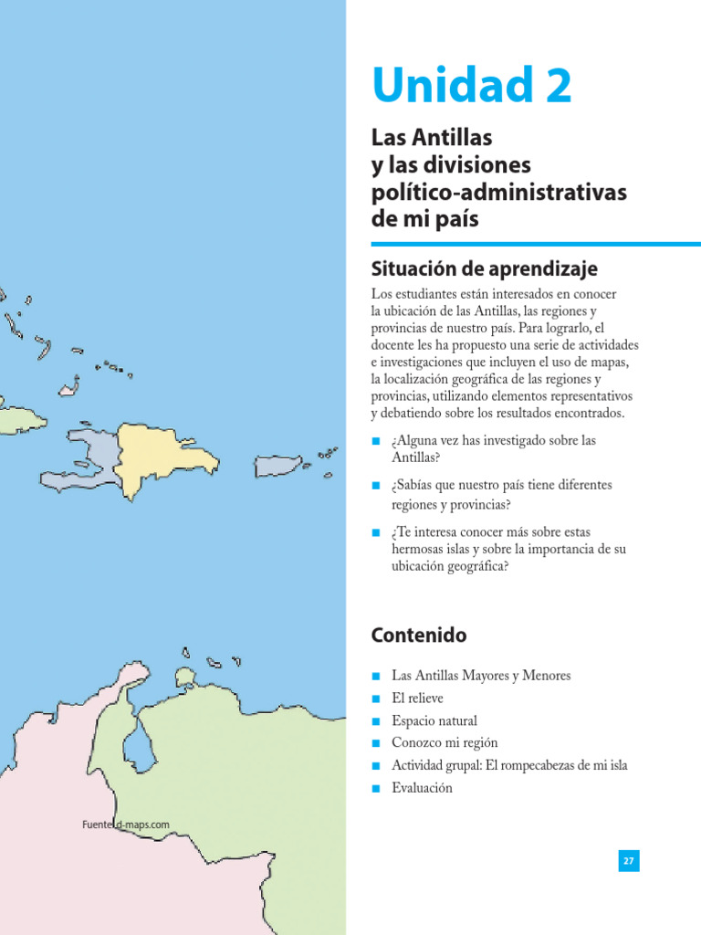 Ubicación y Divisiones de las Antillas | PDF | Antillas Mayores | Antillas