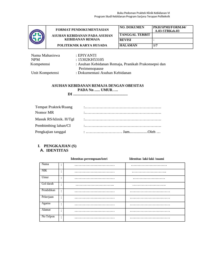 Form Askeb & Soap PKK VI(2) | PDF