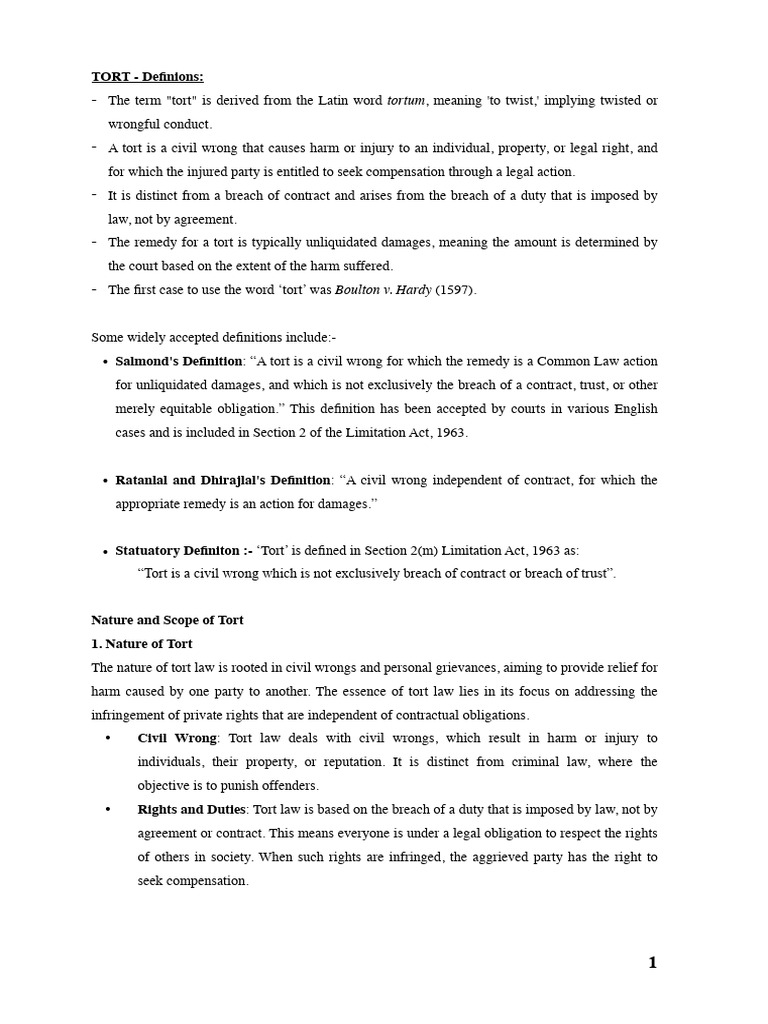 Tort Test | PDF | Tort | Legal Liability