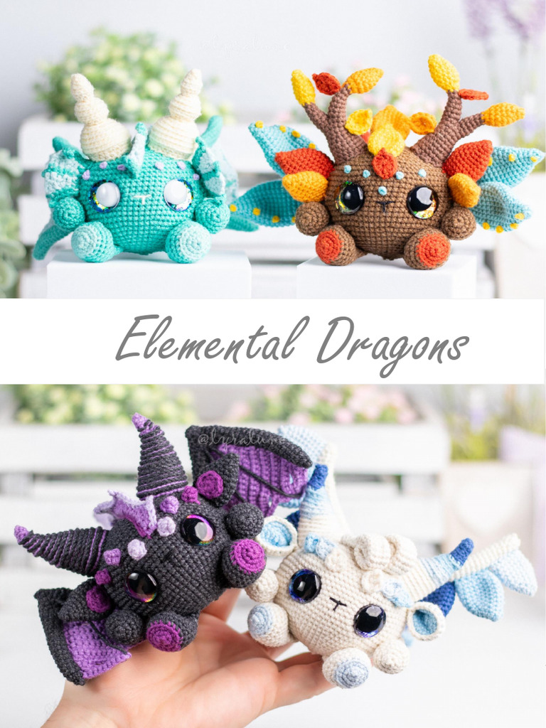 Crochet Elemental Dragons Guide | PDF | Crochet | Embroidery