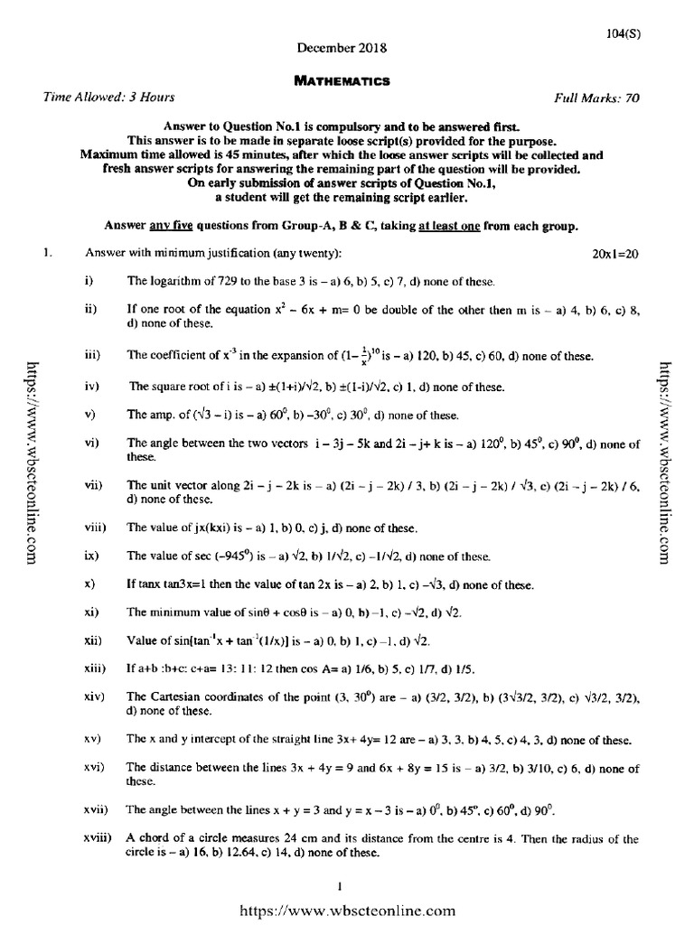 Mathematics 2018 Pdf
