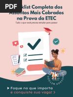 Prova ETEC 2024 O Que Estudar Assuntos, Apostilas e Simulado | PDF