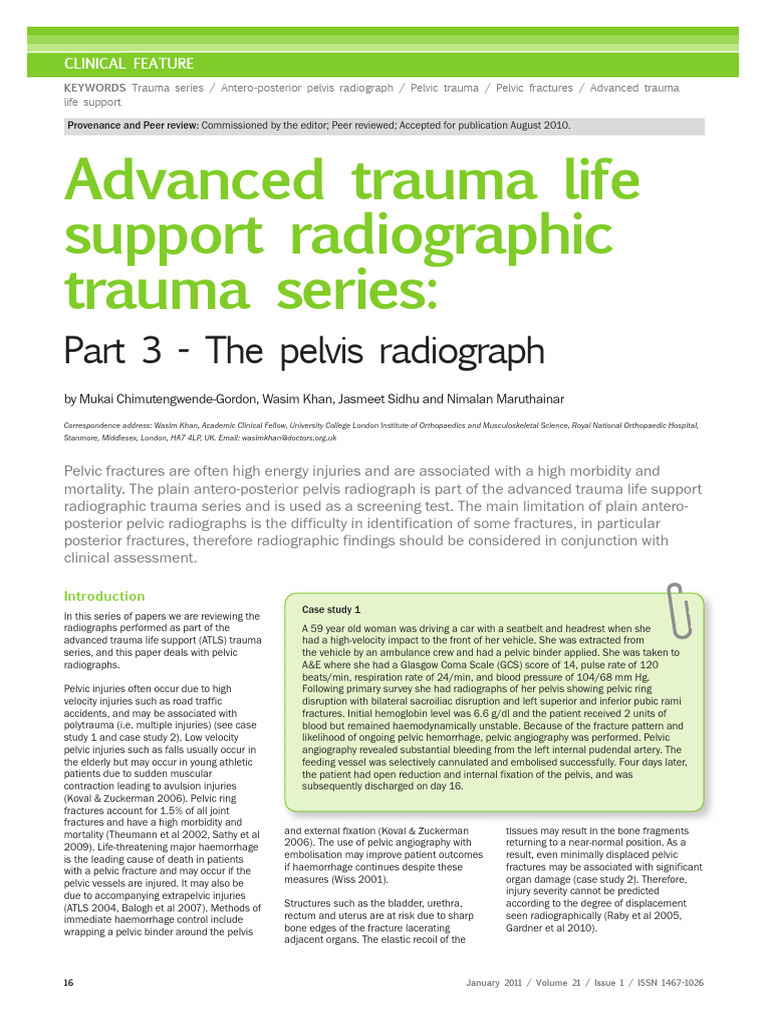 Jurnal 1 Advanced Trauma Life Support Radiographic Trauma Series Part 3 ...