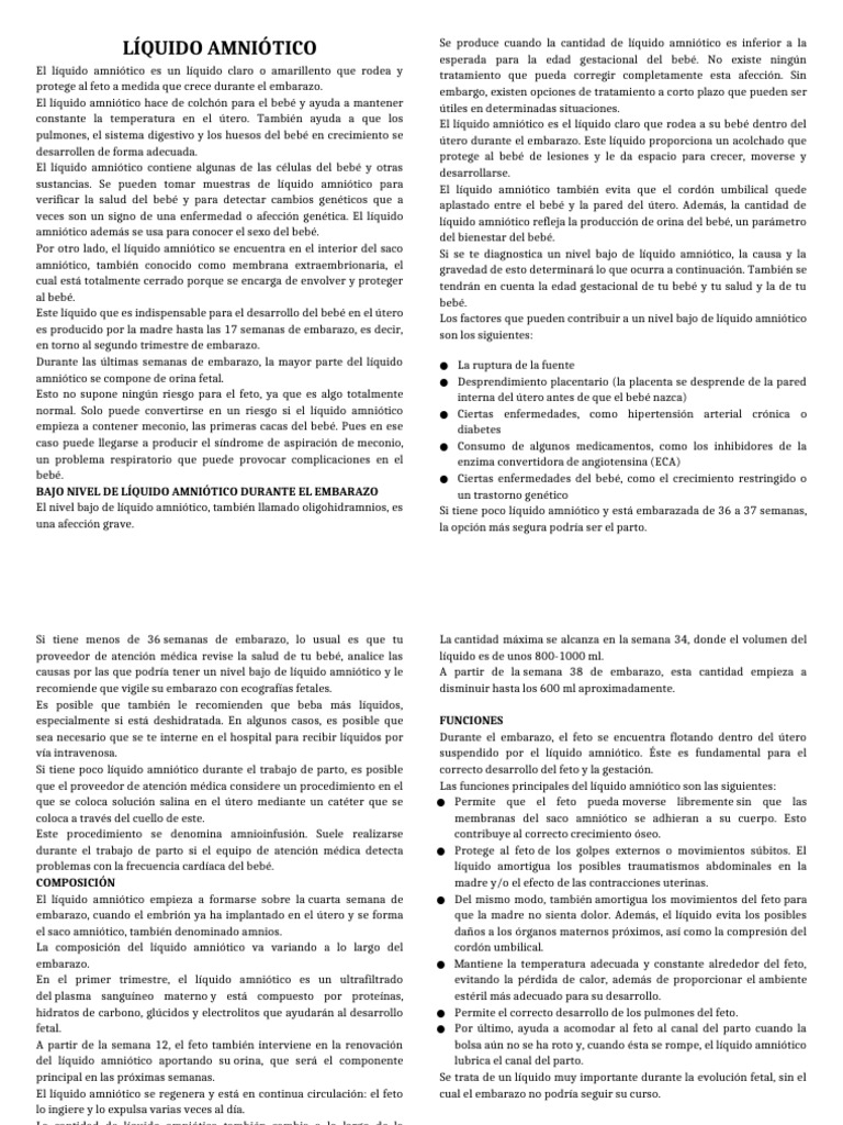 PT12 LÍQUIDO AMNIÓTICO | PDF | El embarazo | Parto
