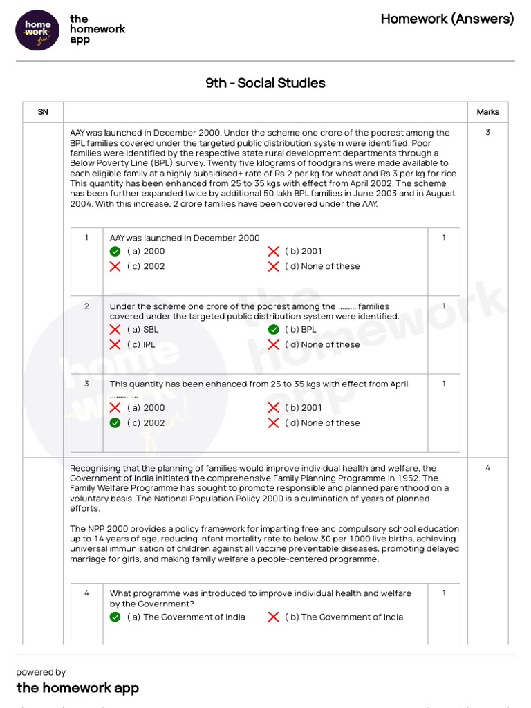 Answers - Homework - 9th - Social Studies - 2025-01-25T13 - 31 | PDF ...