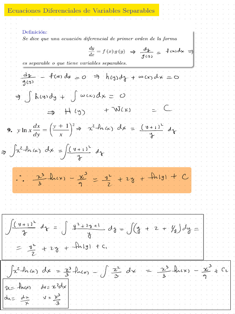 ED de Variables Separables | PDF