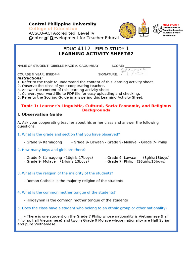 Learning Activity Sheet Module 3 | PDF | Learning | Teachers
