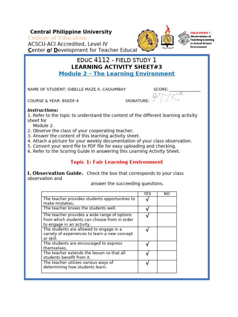 Learning-Activity-Sheet-Module-2 | PDF | Teachers | Learning