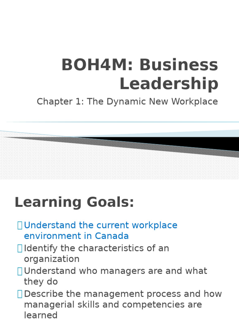 BOH 4M slideshow | PDF | Leadership | Learning
