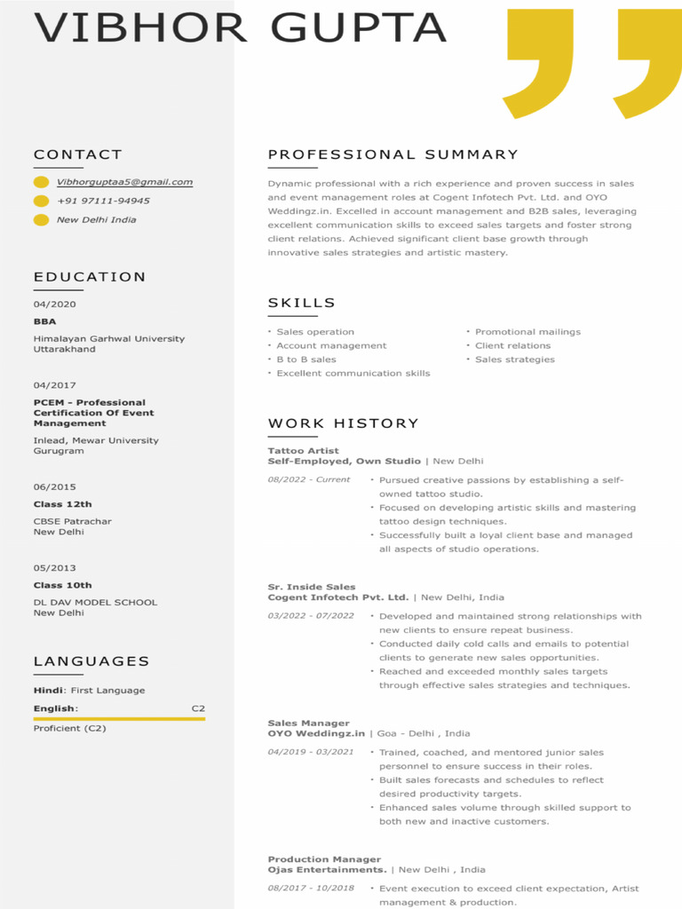 Vibhor's CV | PDF