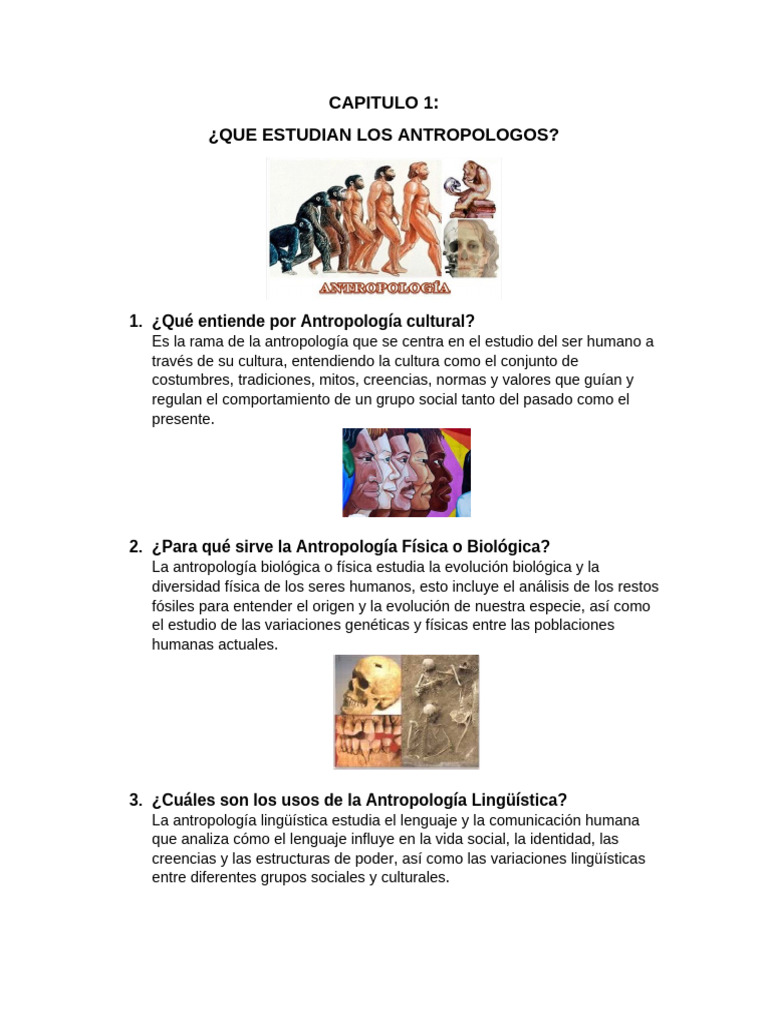 Ramas de la Antropología y Usos | PDF