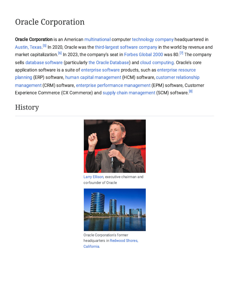 Oracle Corporation - Wikipedia (1) | PDF | Oracle Corporation | Cloud ...