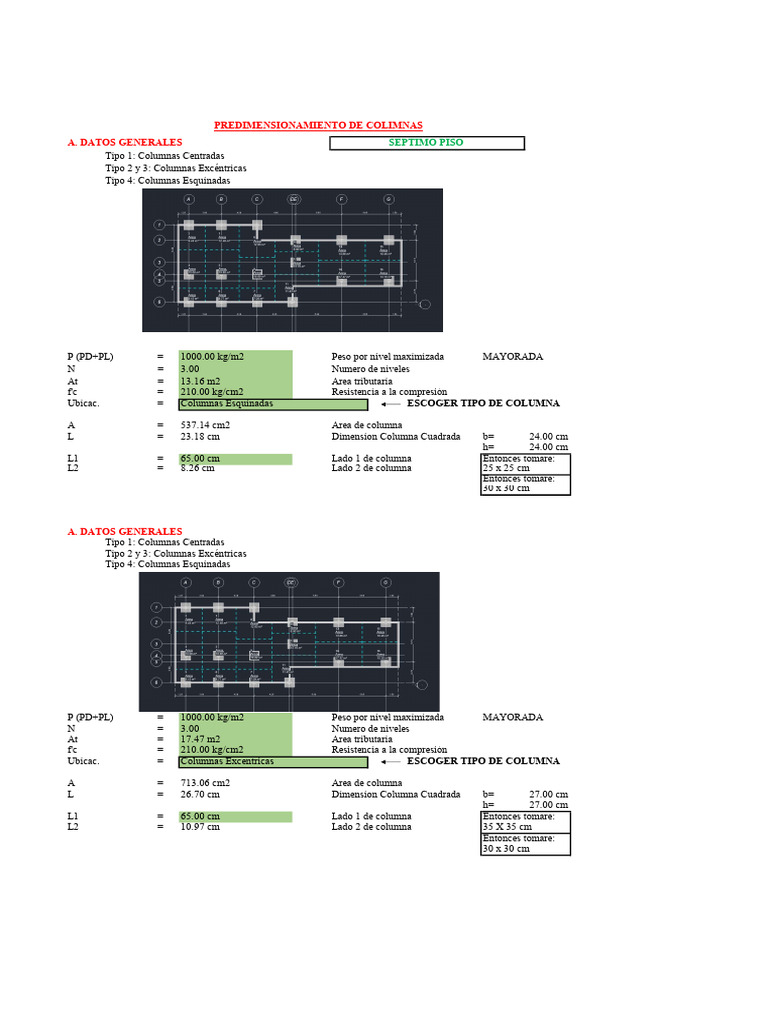 Predimensionamiento de Columnas | PDF
