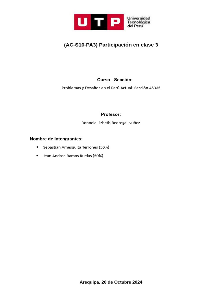 (AC-S10-PA3) Participación en Clase 3 | PDF