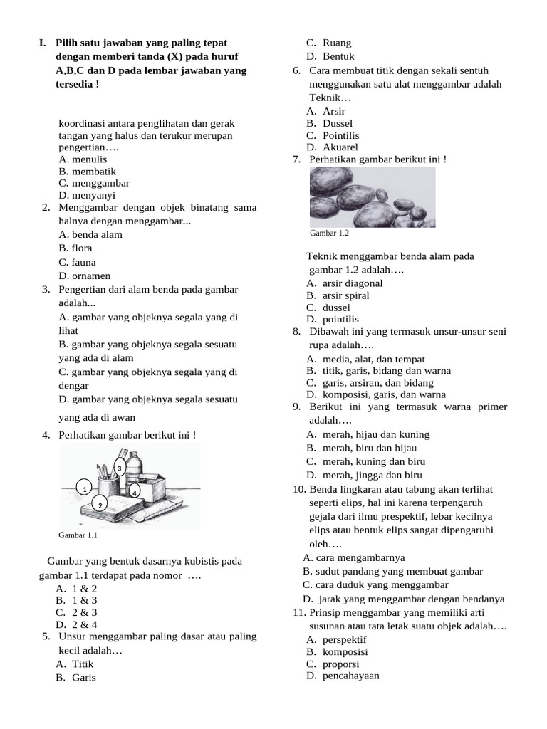 Soal Seni Rupa Asts Ganjil Kelas 7 - 2024 | PDF