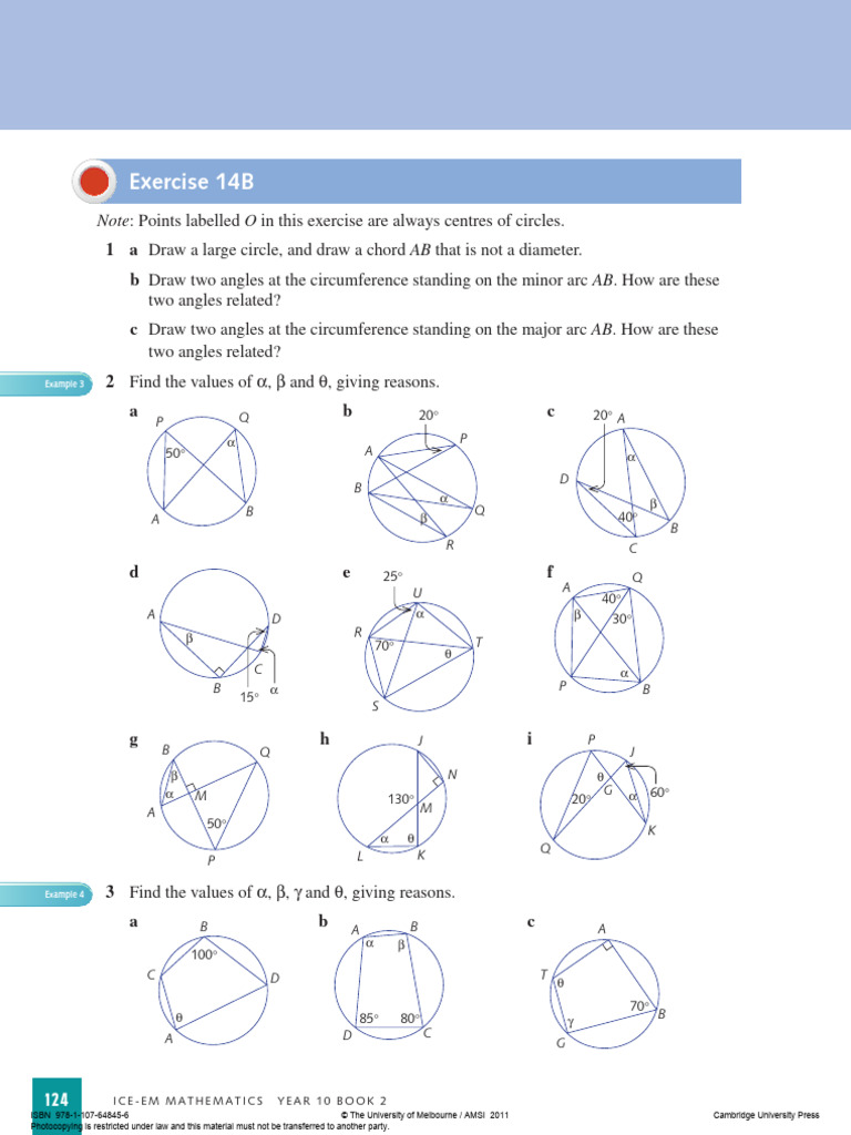 Exercise 14B | PDF | Angle | Triangle Geometry