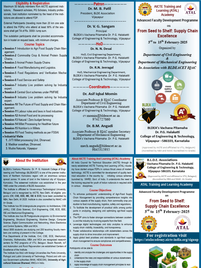 Bldeacet Atal FDP Brochure | PDF | Supply Chain | Engineering