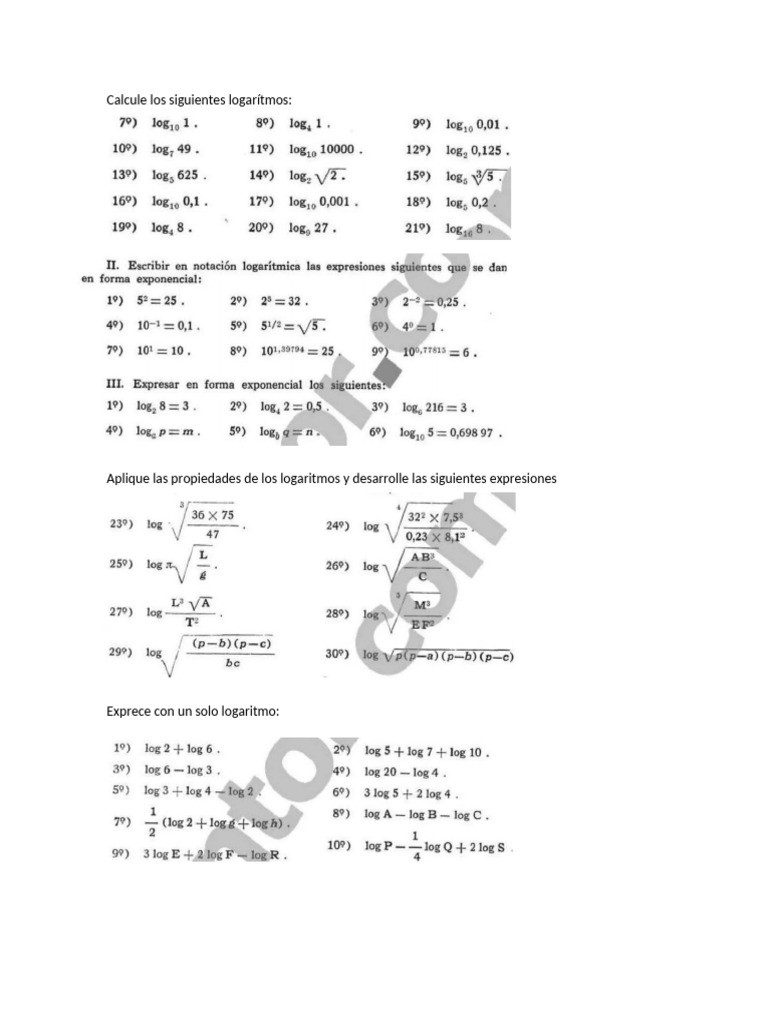 LOGARITMOS | PDF