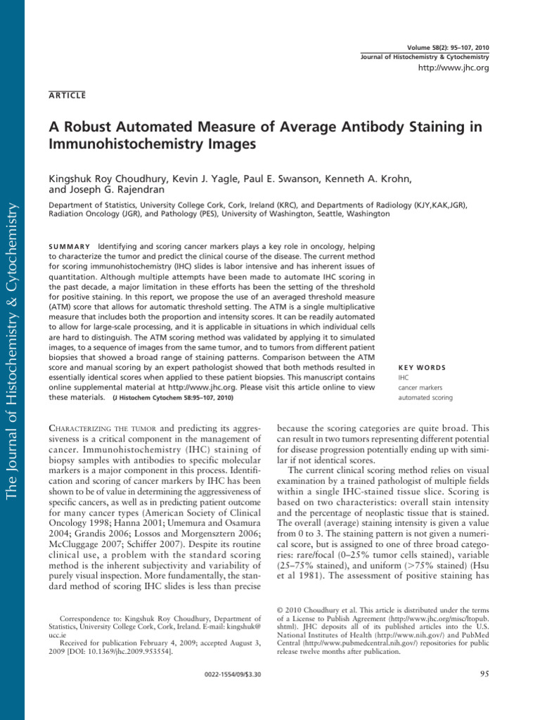 A Robust Automated Measure of Average Antibody Staining in ...