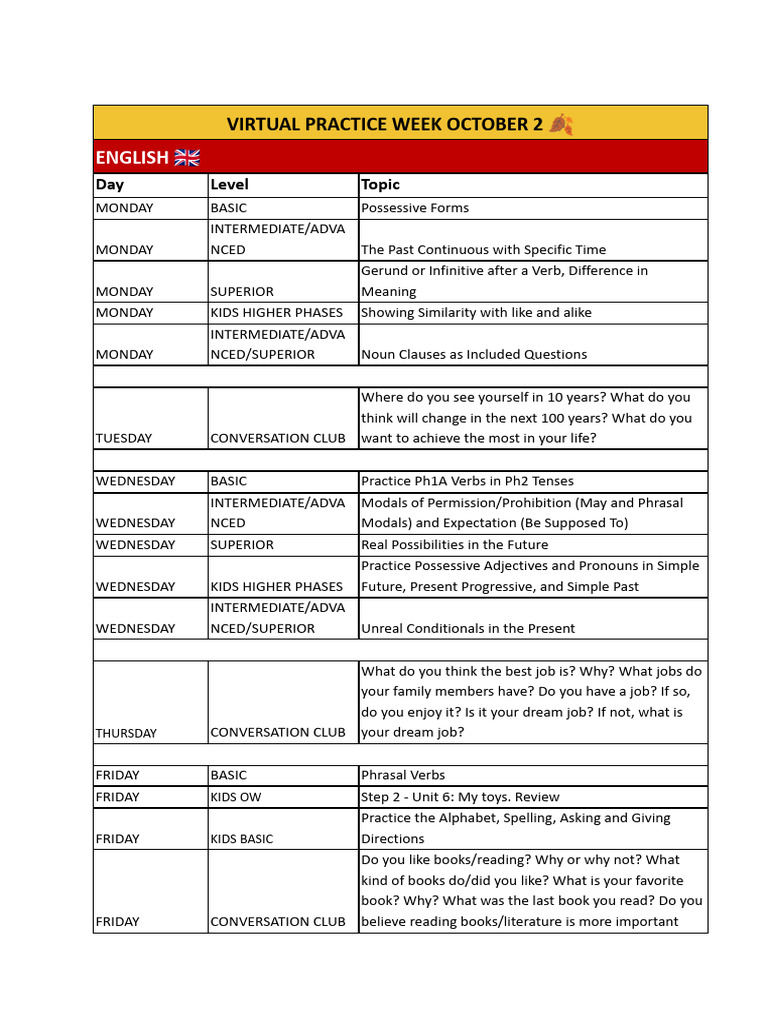 Virtual Practice Oct WK2? | PDF | Verb | English Language