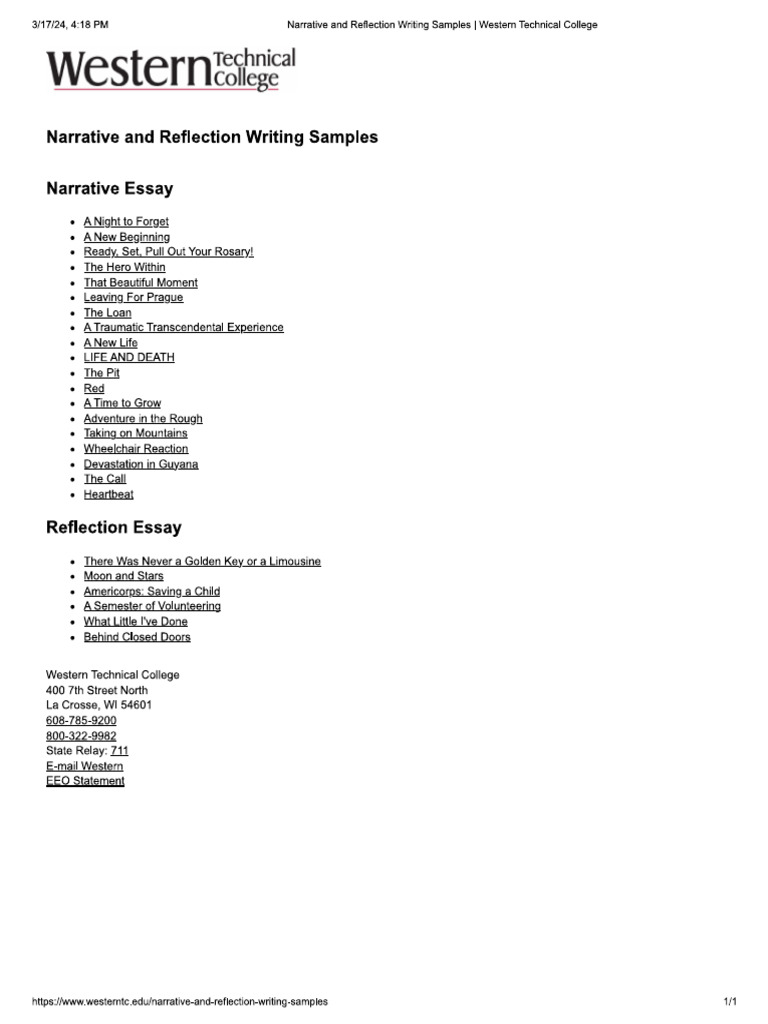 A NARRATIVE ESSAY HEADING | PDF