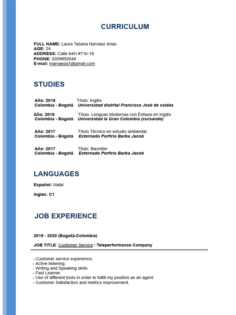 Laura Narvaez's Professional CV | PDF | Quality Assurance | Business