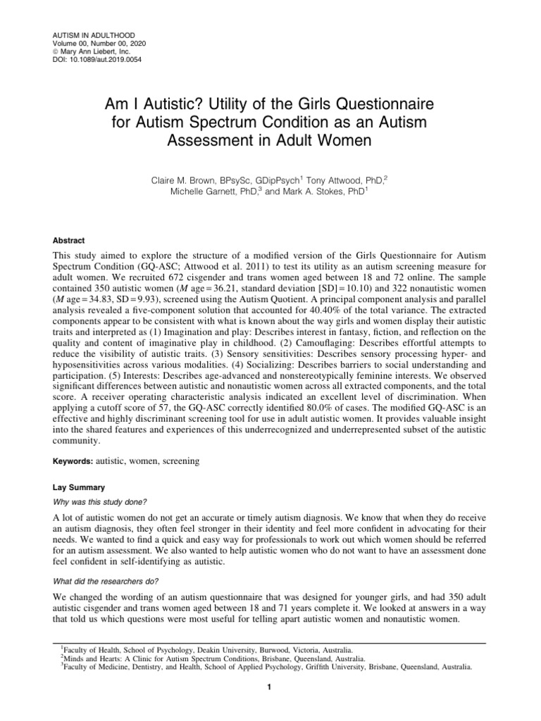 Aq Tony | PDF | Autism | Principal Component Analysis