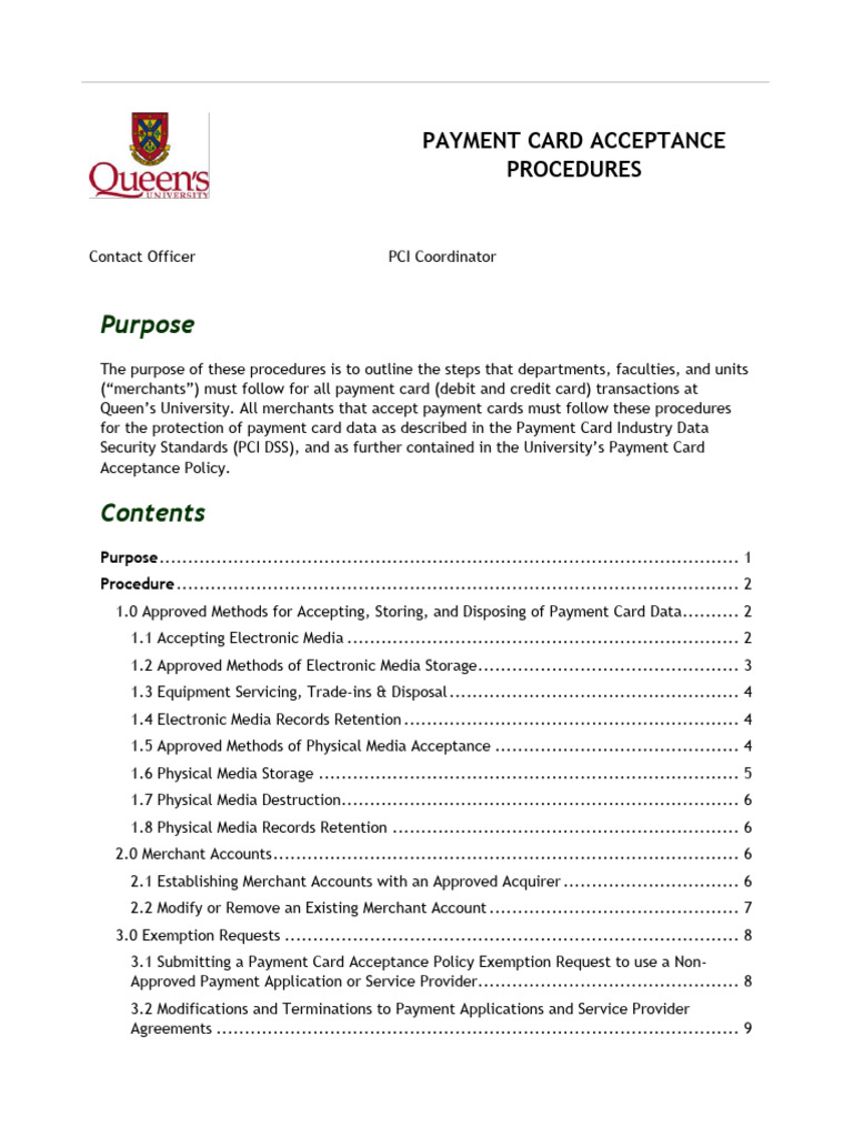 Payment Card Data Security Procedures | PDF | Payment Card Industry ...