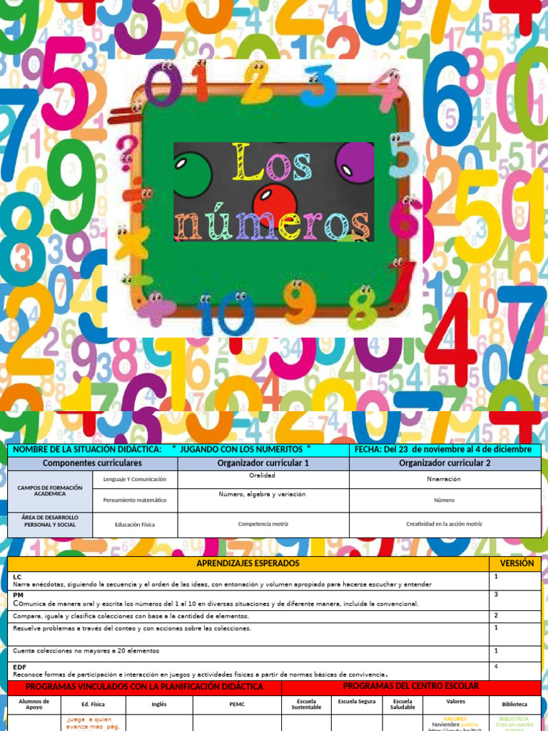Actividades Didácticas con Números | PDF | Escuelas | Aprendizaje