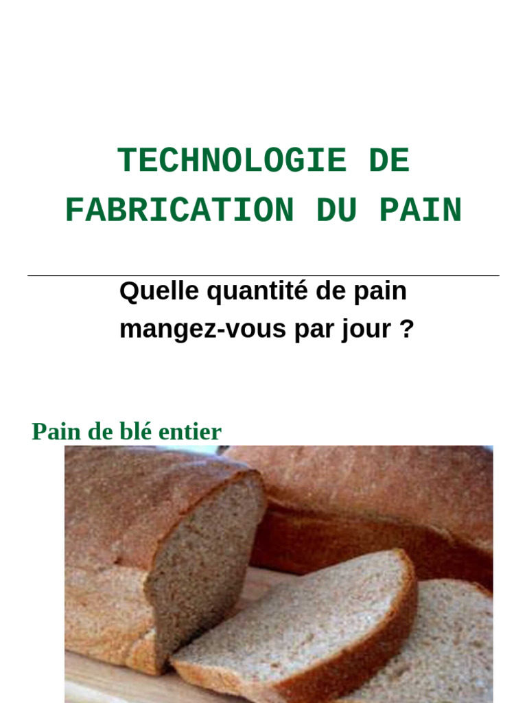 Fabrication du Pain : Ingrédients et Processus | PDF | Pains | Gluten