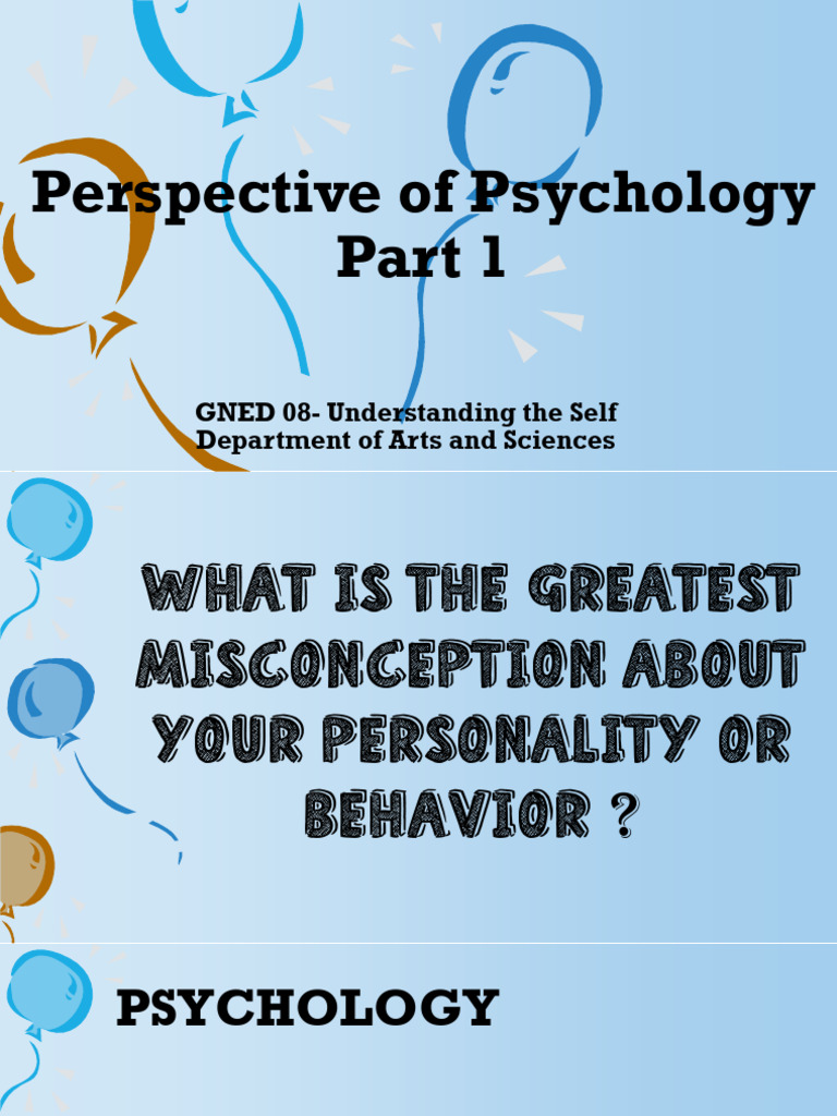 Lesson-04_Perspective-of-Psychology-Part-1 | PDF | Self | Thought