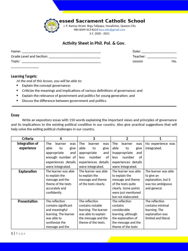 Activity sheet 2 | PDF | Learning | Behavior Modification