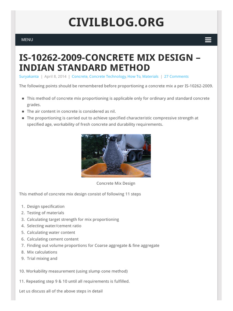 Mix Design | PDF | Concrete | Construction Aggregate