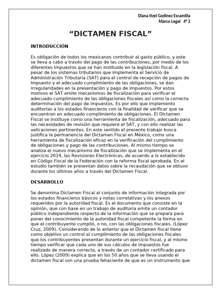 Importancia del Dictamen Fiscal en México | PDF | Auditoría