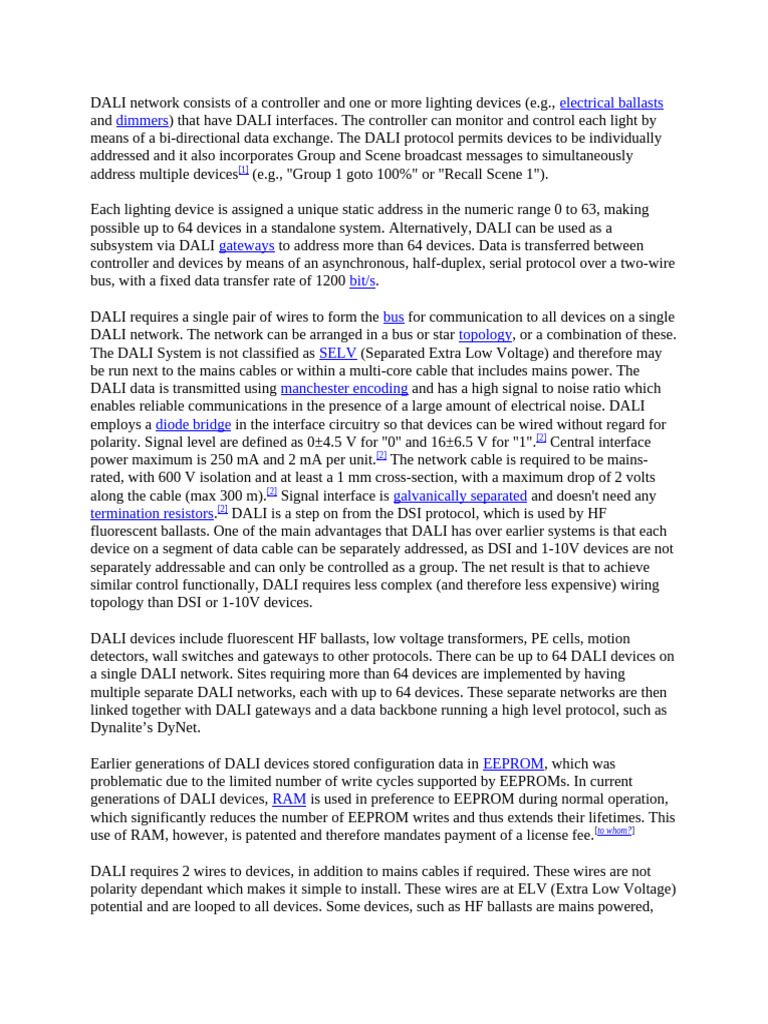 DALI Network - wikipedia | PDF | Electrical Engineering | Electronics