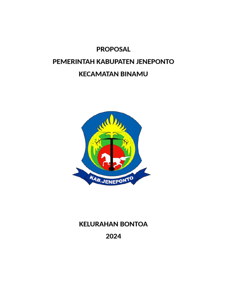 Proposal Dana Desa Bontoa | PDF